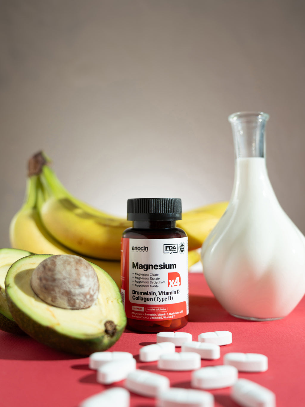 Magnezyum X4 - Sitrat, Taurat, Bisglisinat, Malat + Bromelain, D Vitam ...